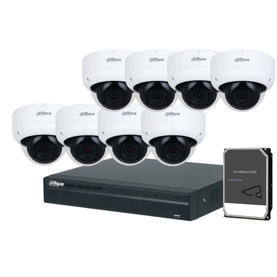 Dahua 8x 8MP CCTV Kits DH-IPC-HDBW3866EP-AS-AUS Dome Security Camera S